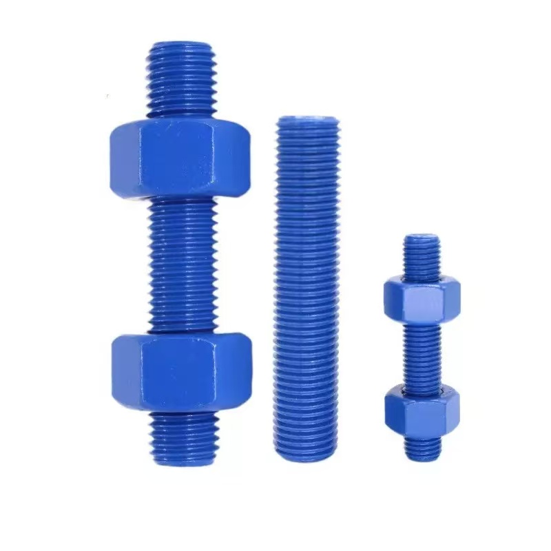 Full Threaded Rod Studs Teflon Coated Carbon Steel Stud Rods with Bolts ...