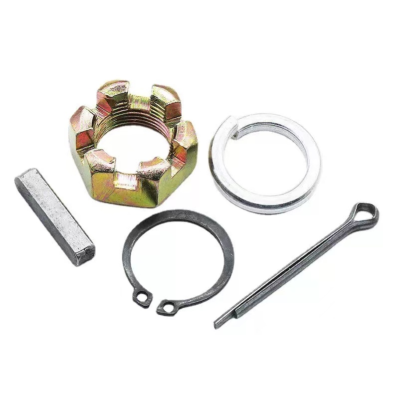 Carbon Steel Grade 8 Castle Nuts with Cotter Pins 5/8-18 Crown Nut Hex ...